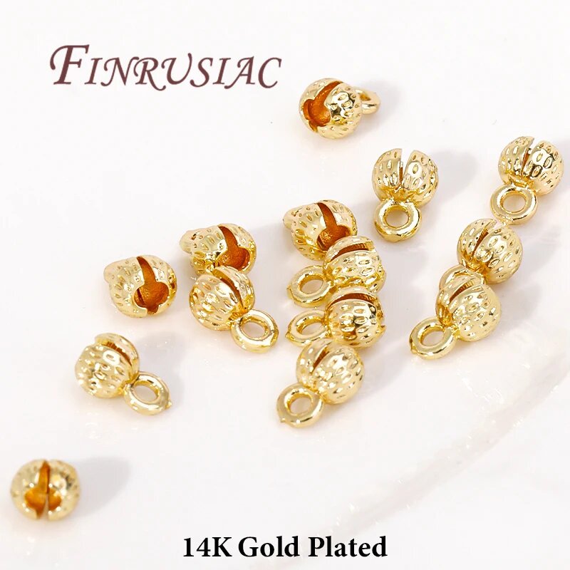 Концевики для бижутерии FINRUSIAC, 14K Gold Plated, 4mm, 20 шт