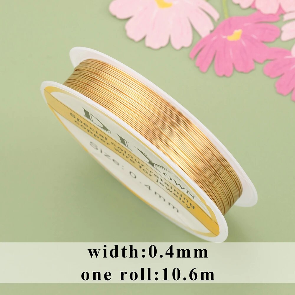 Медная проволока 18k позолота YEGUI M78804, 10.6м