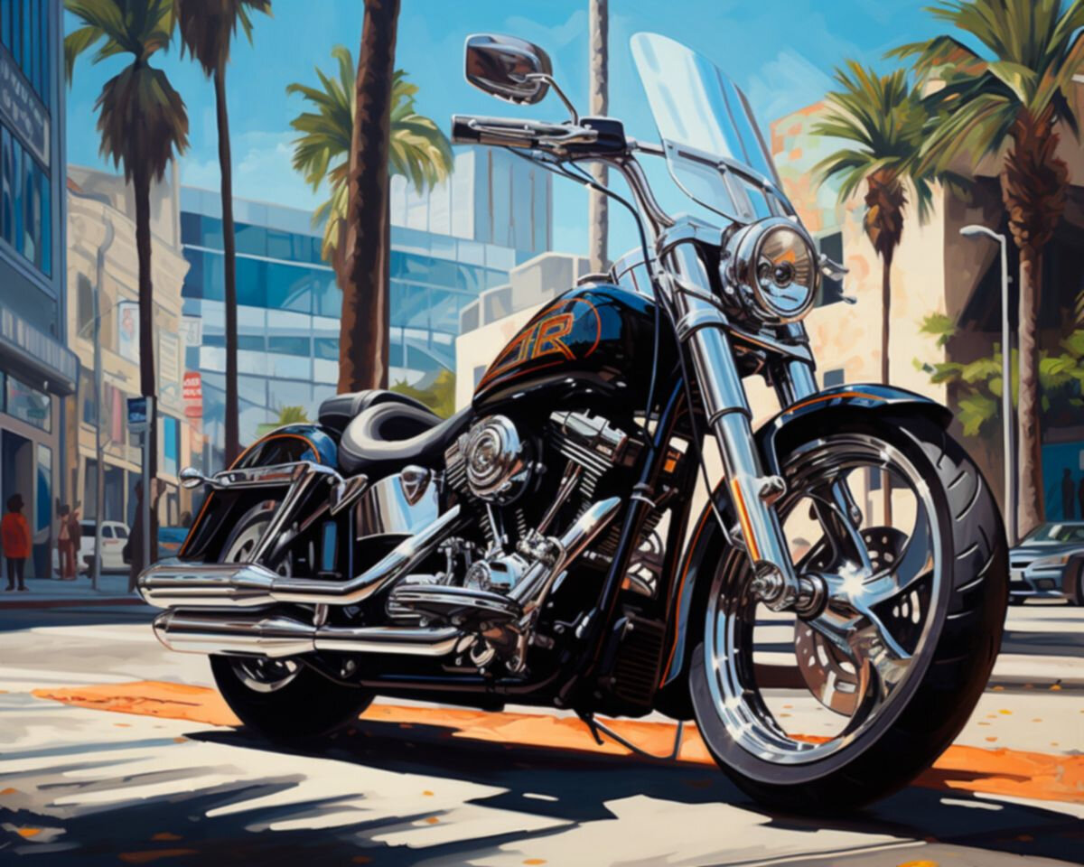 Картина по номерам мотоцикл 40х50