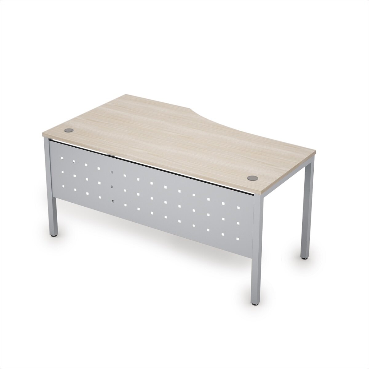 Стол письменный угловой правый м/к (сечение 40*40) AVANCE ALSAV 6МК.021 Шамони светлый/Алюминий матовый 1600х900х750