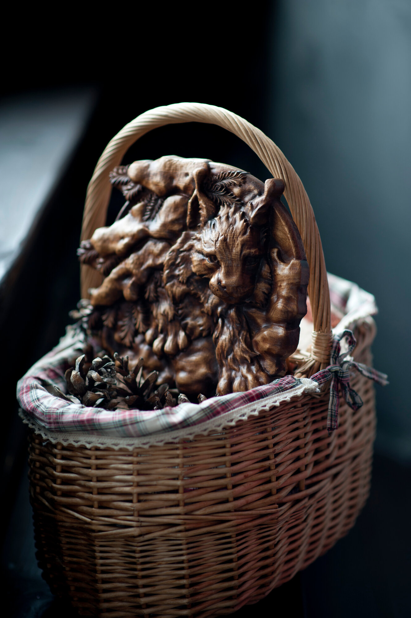 Панно Резное "Рысь", Круглое, Декоративное, Из Натурального Дерева