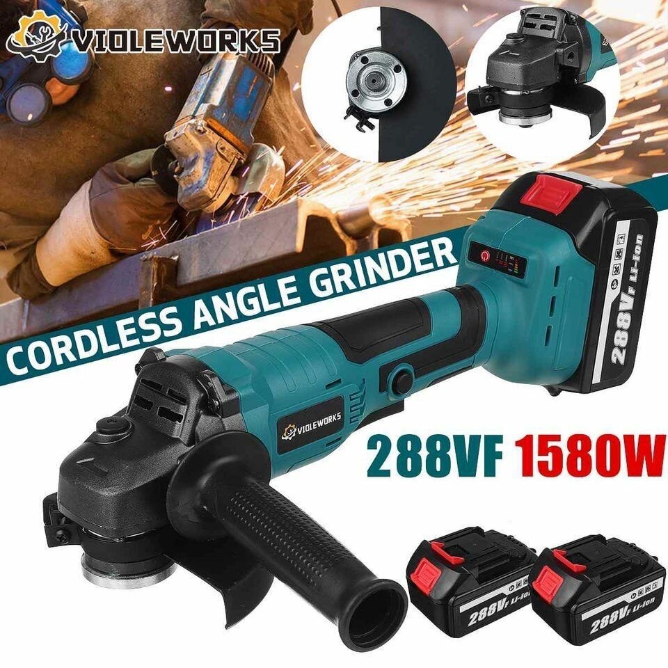 125 мм бесщеточная электрическая угловая шлифовальная машина 3 скорости для резки Электроинструмент с 2 литий-ионными батареями 18 В