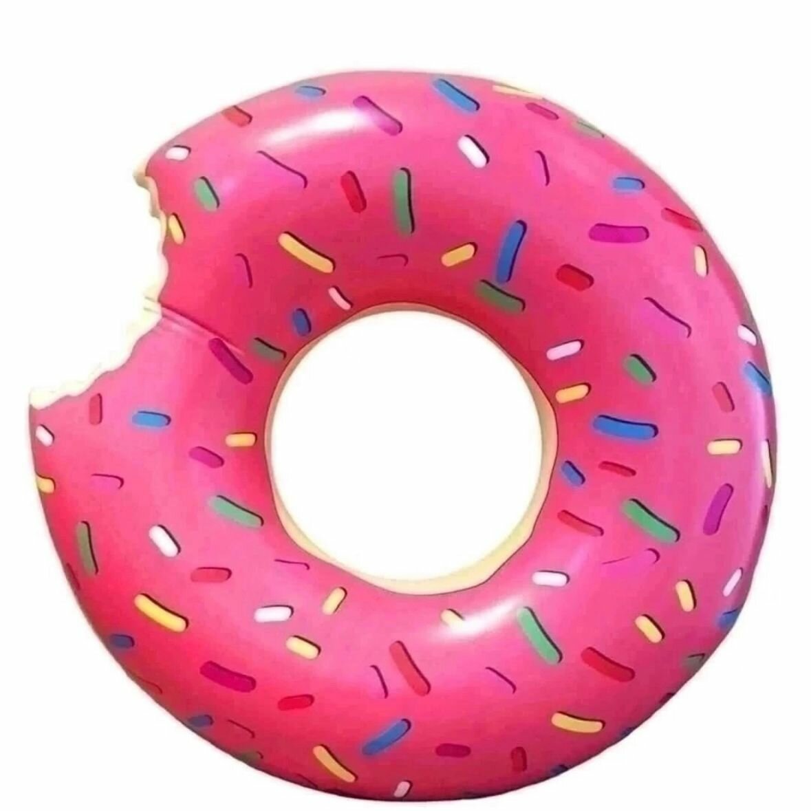 Надувной плавательный круг "Пончик", розовый, 100 см
