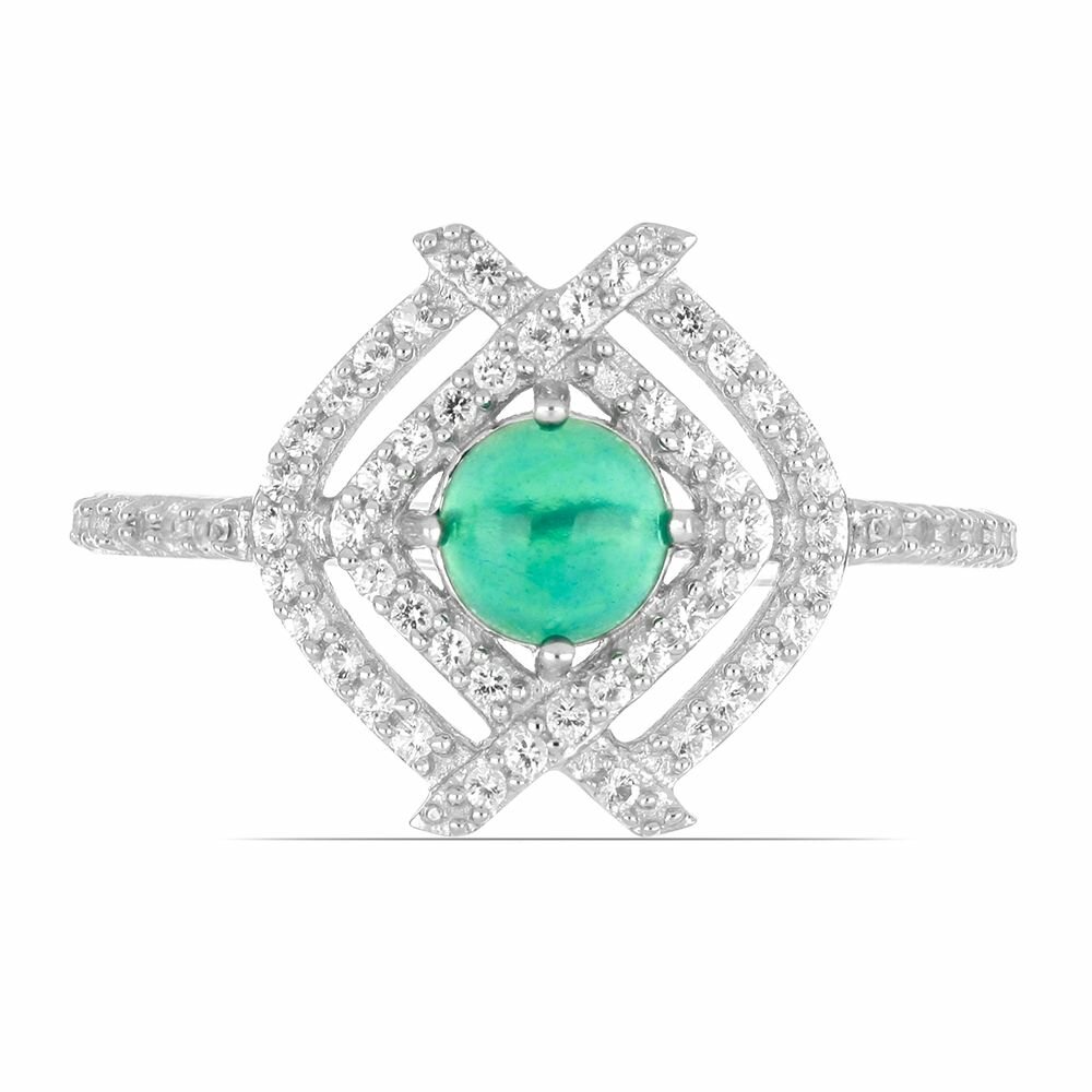 Кольцо, серебро, 925 проба, родирование, топаз, опал