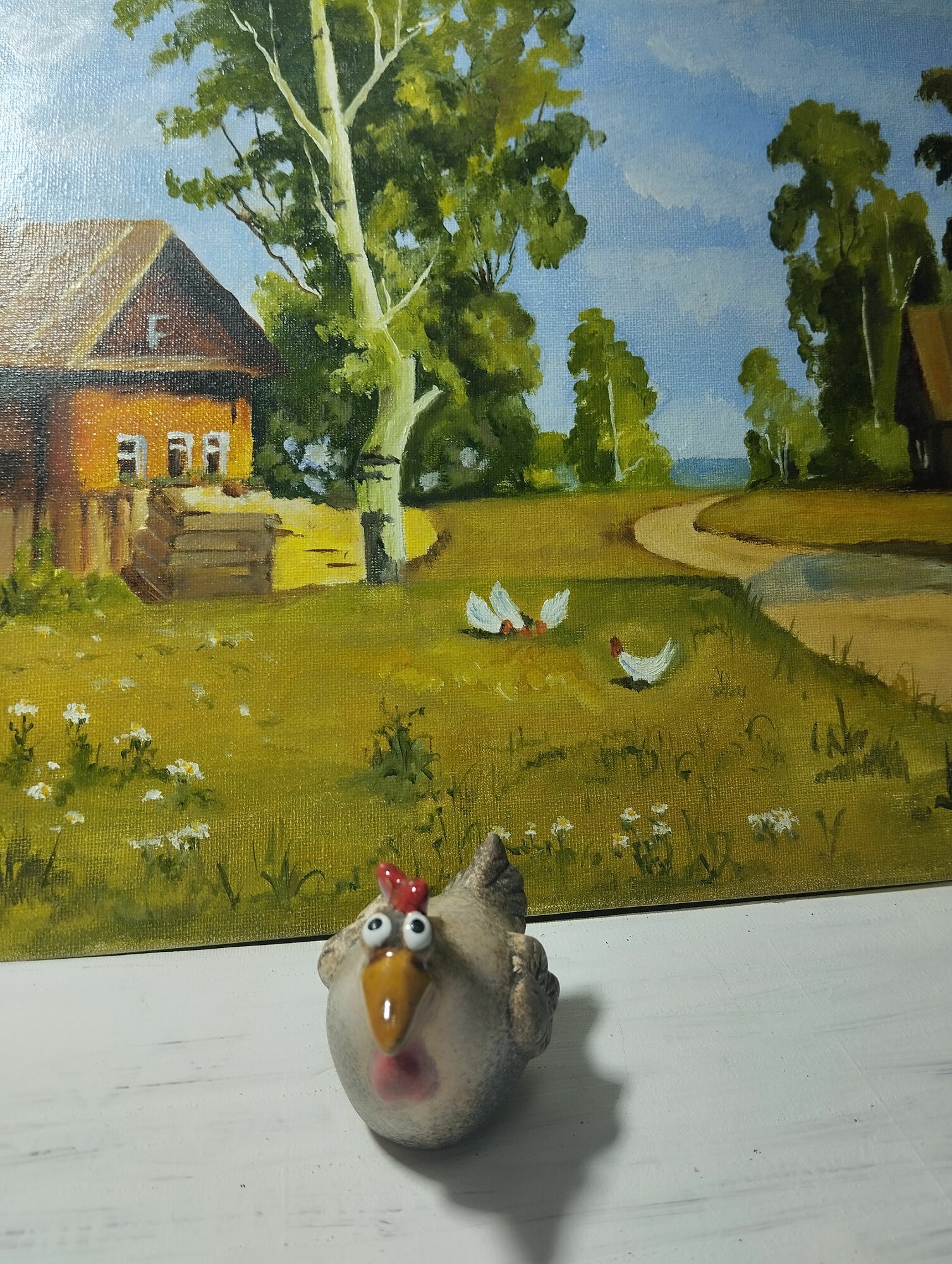 Фигурка керамическая курочка