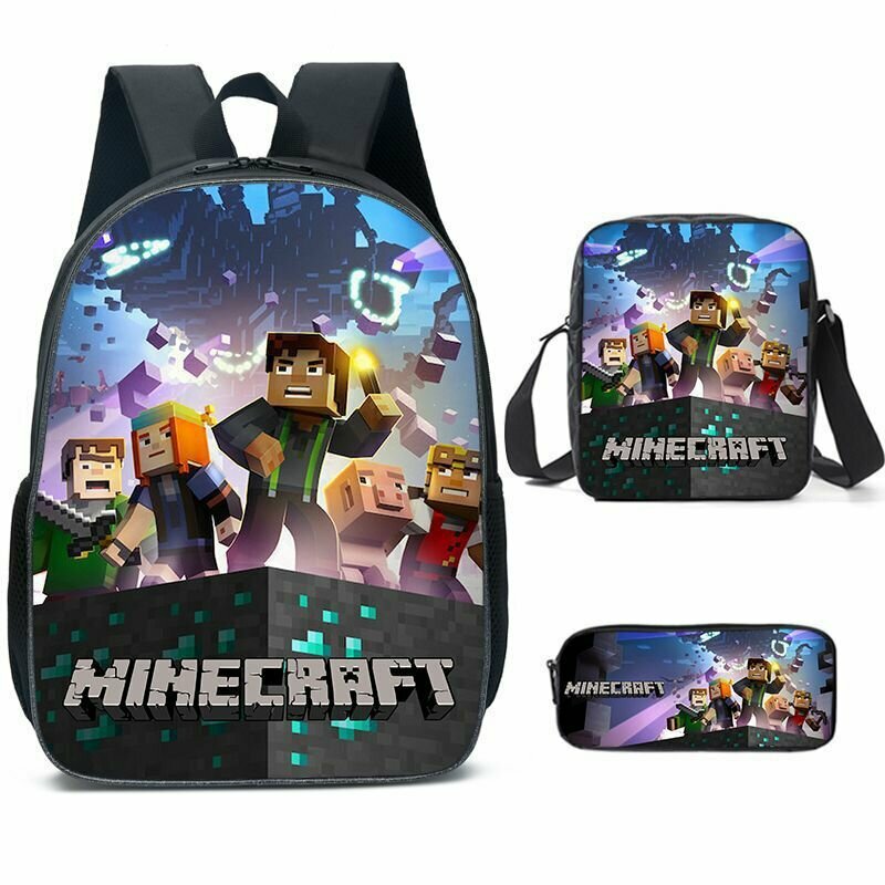 Рюкзак "Minecraft", ткань Оксфорд, аниме-узор, 17 дюймов, 20 л