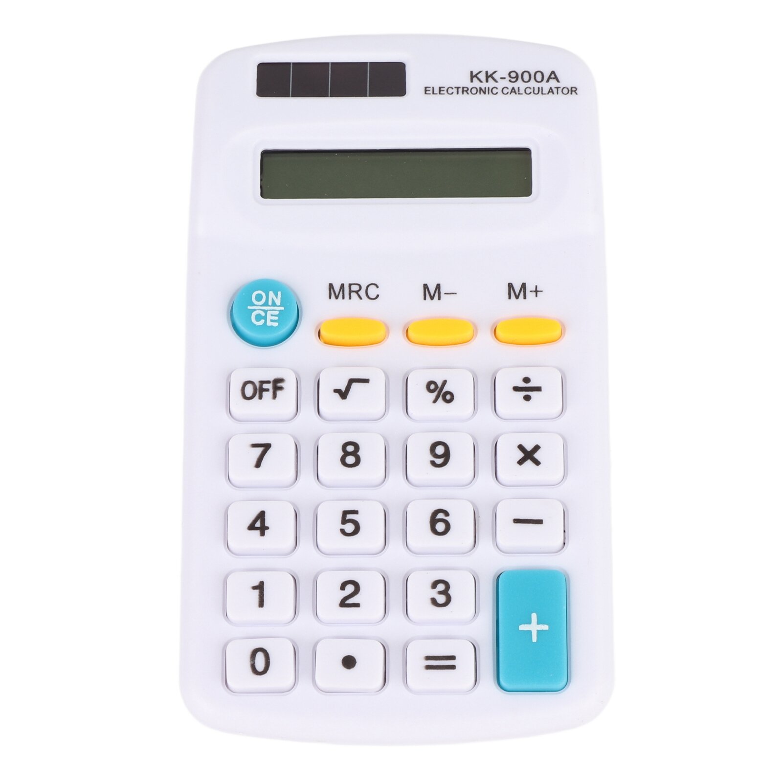 Mini Calculators Handheld 8 Digit with LCD Display Sensitive Button Solar Battery Dual Power for Office School BusinessWhite