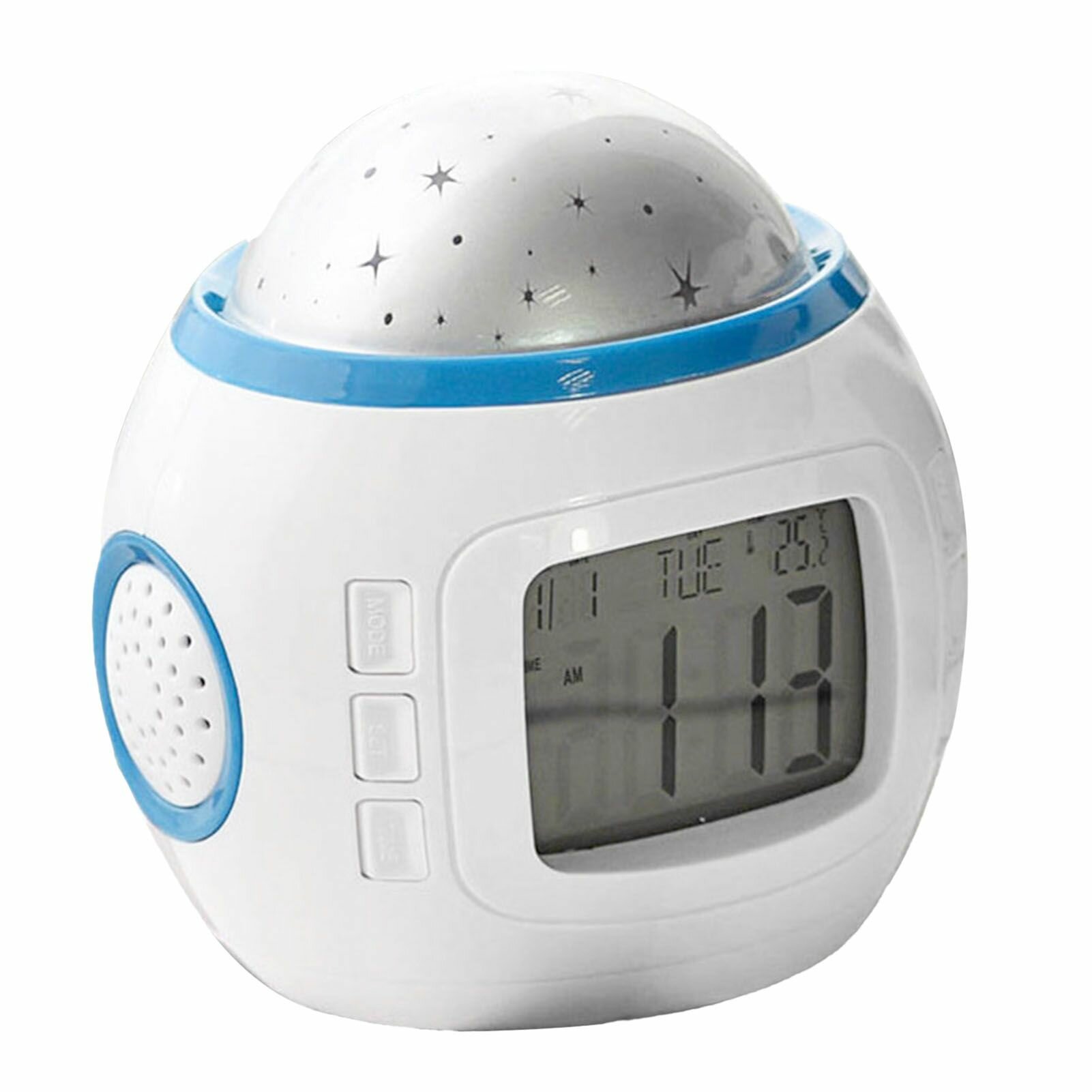 Цифровой будильник с проекционной подсветкой, подсветкой, повтором, музыкой, термометром, календарем и датой идеально подходит для спальни или офиса