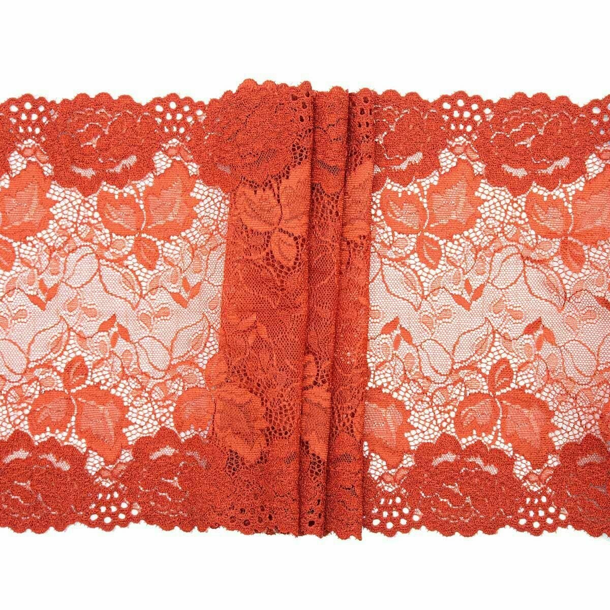 Кружево айрис Эластичное, 20 см, 10 м, красное, RE00467
