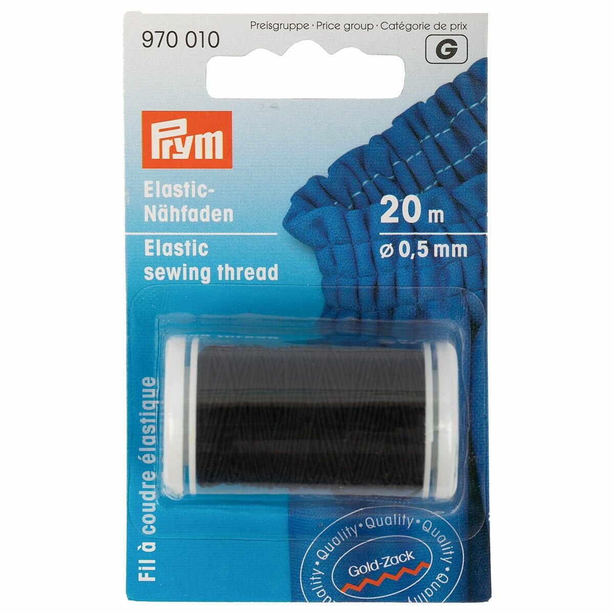 Нить для вязания PRYM Эластичная, диаметр 0,5 мм, черная (970010)