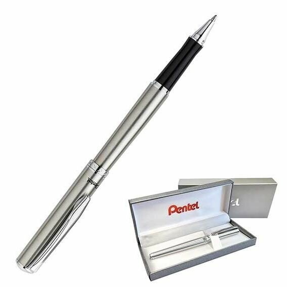 Ручка-роллер Pentel Гелевый синий стержень 0,7 мм, в подарочном футляре, диаметр 0,4 мм