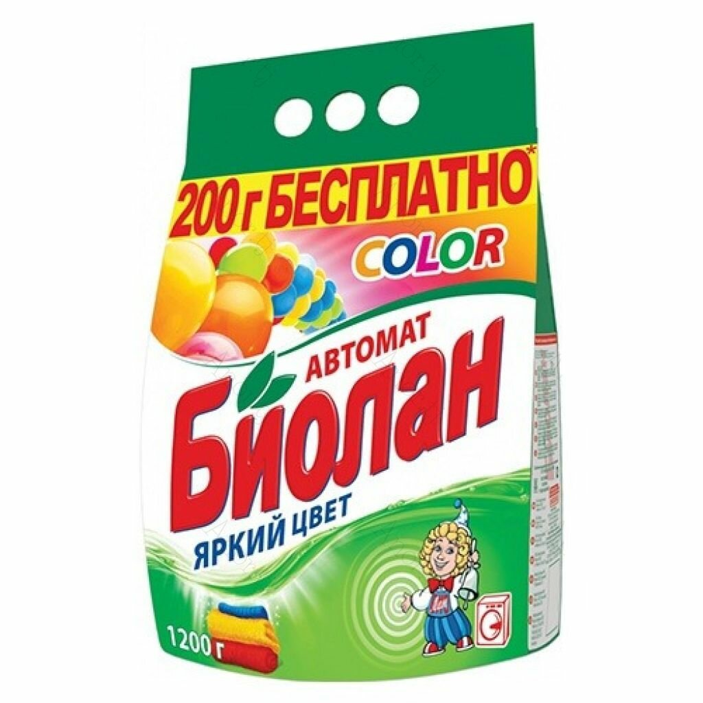 Стиральный порошок Биолан "Автомат", Колор, 1200 г