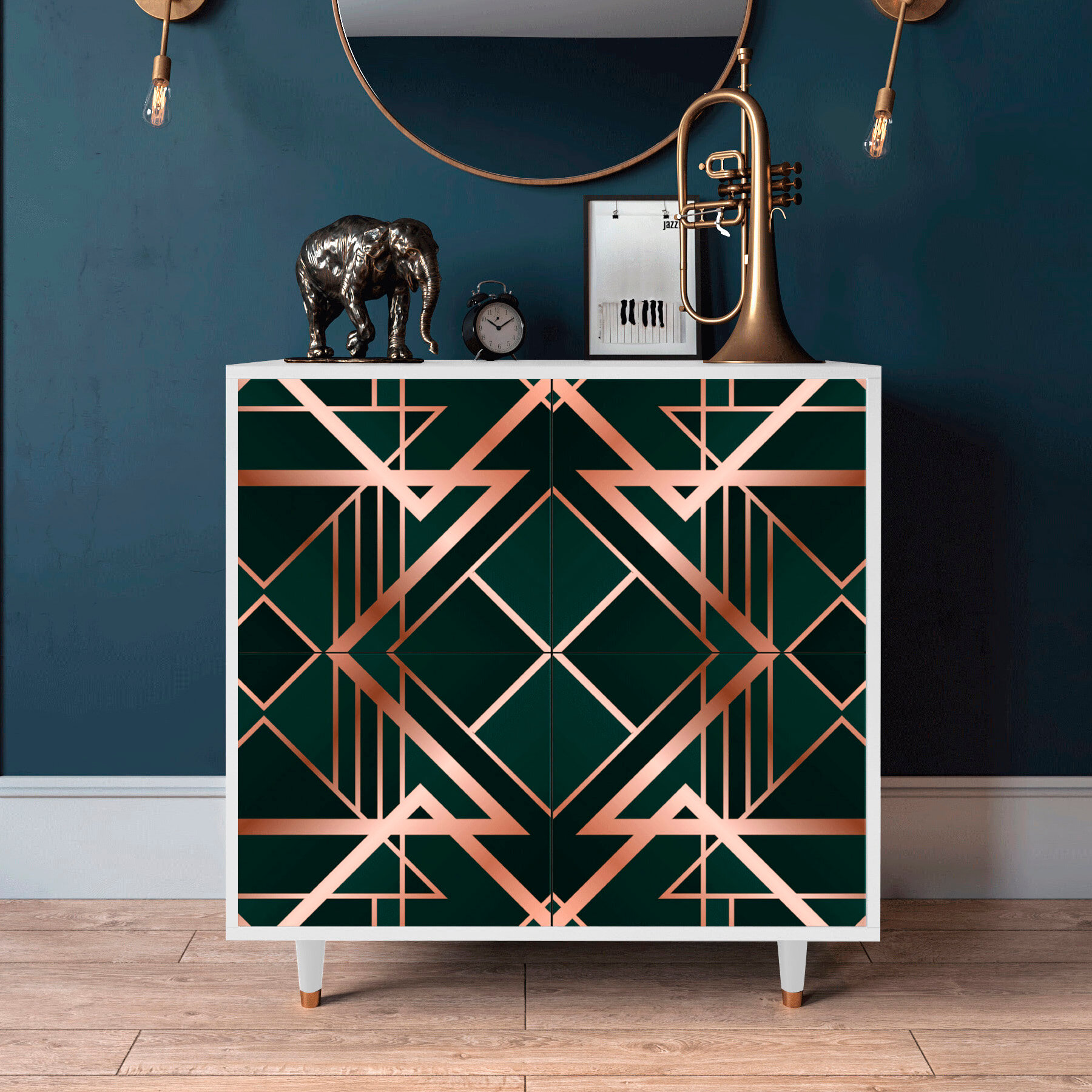Комод - STORYZ - BS3 Emerald Gatsby, Размер - 94 x 96 x 48 см, Цвет корпуса - Белый