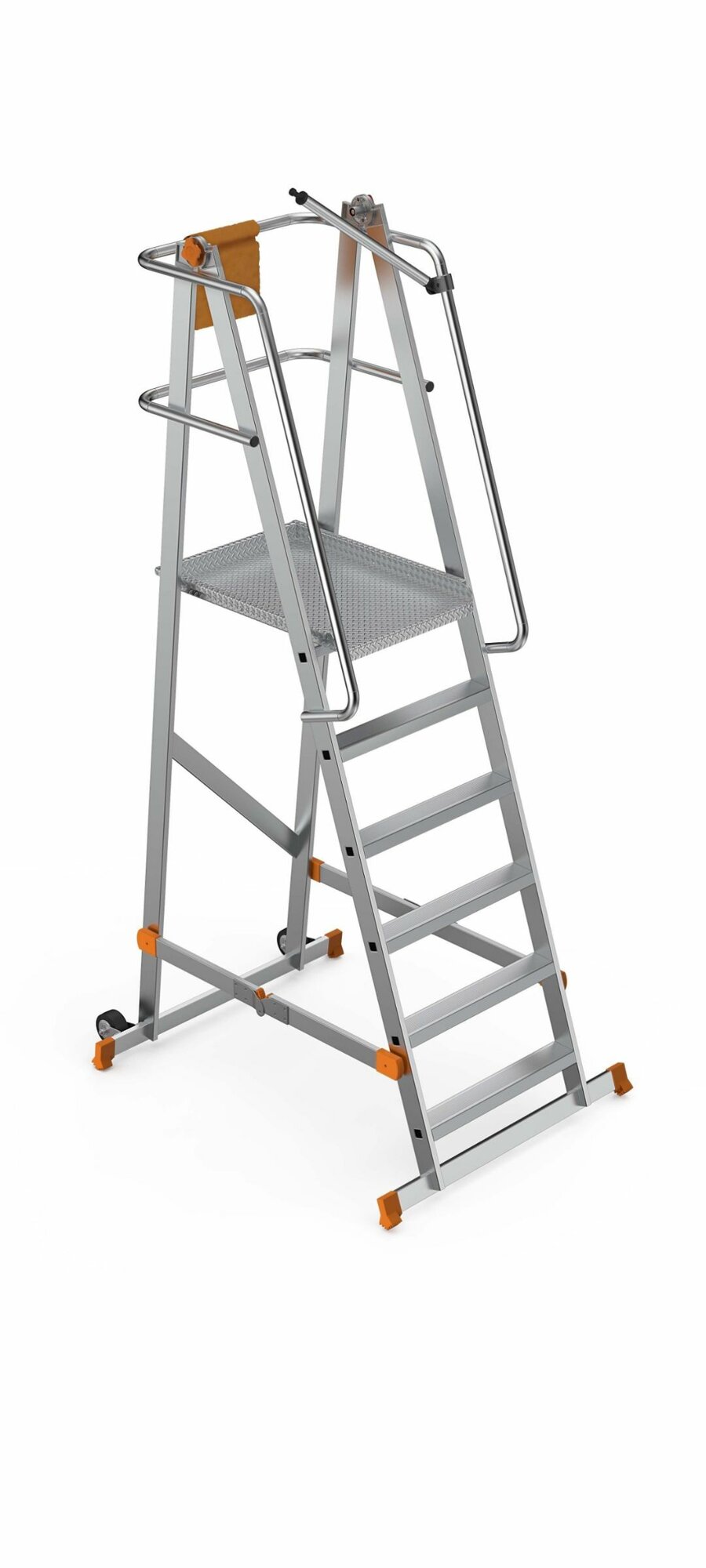 Платформа односторонняя складная SARAYLI 5+1 (8105) с колесами (Стремянка-платформа складская)