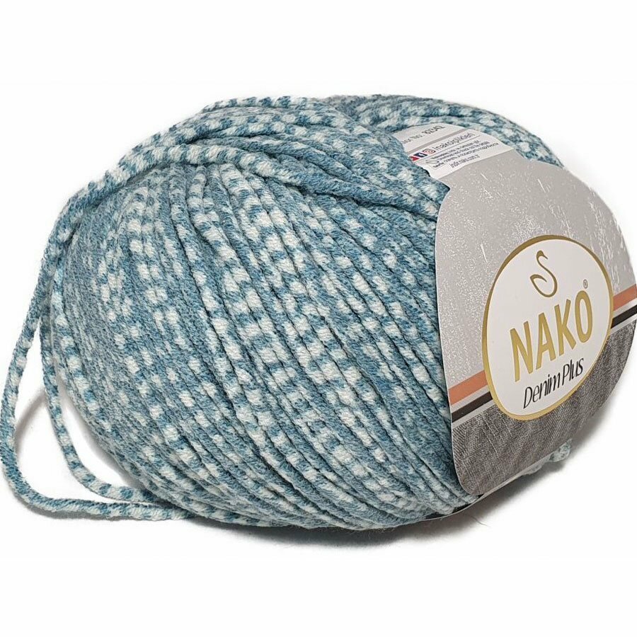 Пряжа Nako DENIM PLUS 82342 п. бирюза меланж (4 мотка)