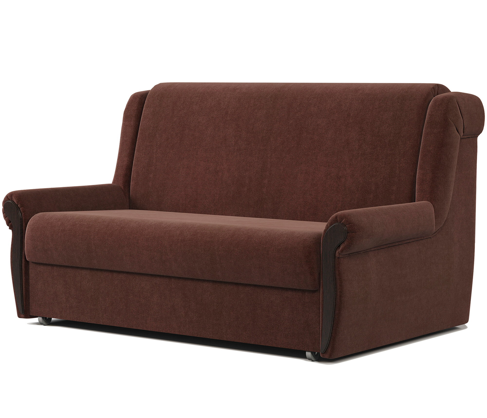 Диван-кровать Шарм-Дизайн Аккорд М 120х194 см, диван раскладной, аккордеон, прямой, велюр Дрим шоколад