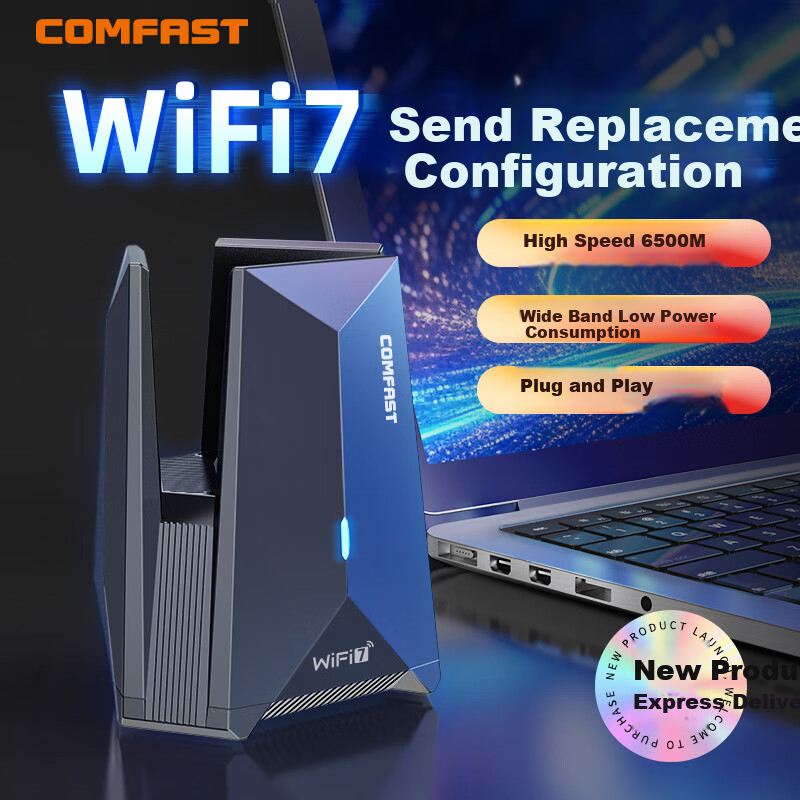 COMFAST CF-987BE WiFi7 Wireless Network Card 6500M Gaming USB Gigabit Triple Frequency 5G Plug and Play Desktop Computer Laptop WiFi Receiver Transmitter High Speed High Power