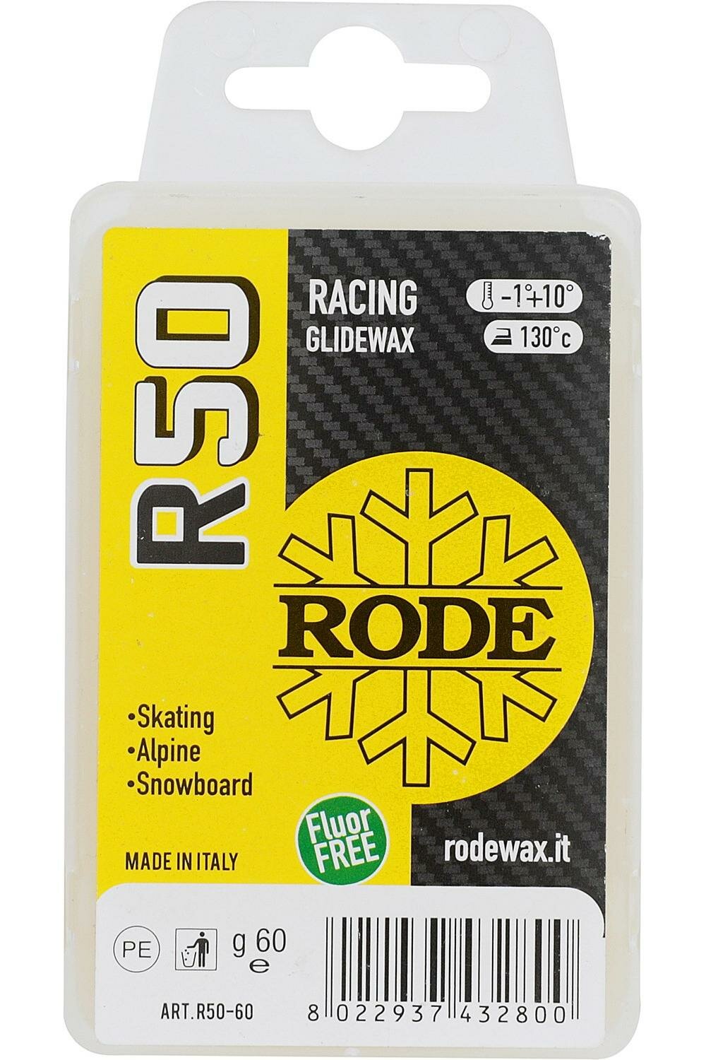 Бесфтористый парафин скольжения твердый RODE Racing Glider +10.-1°C 60g Yellow