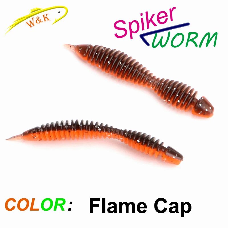 W&K Spiker Soft Bait Worm Lure 7 см 5 см 50mm, Flame Cap