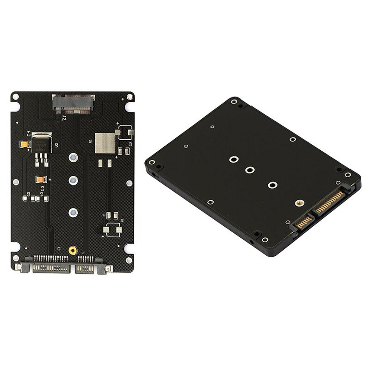 Конвертер адаптер чехол B + M Socket 2 M.2 NGFF (SATA) SSD на 2.5 SATA адаптер карта адаптер с черным/белым корпусом