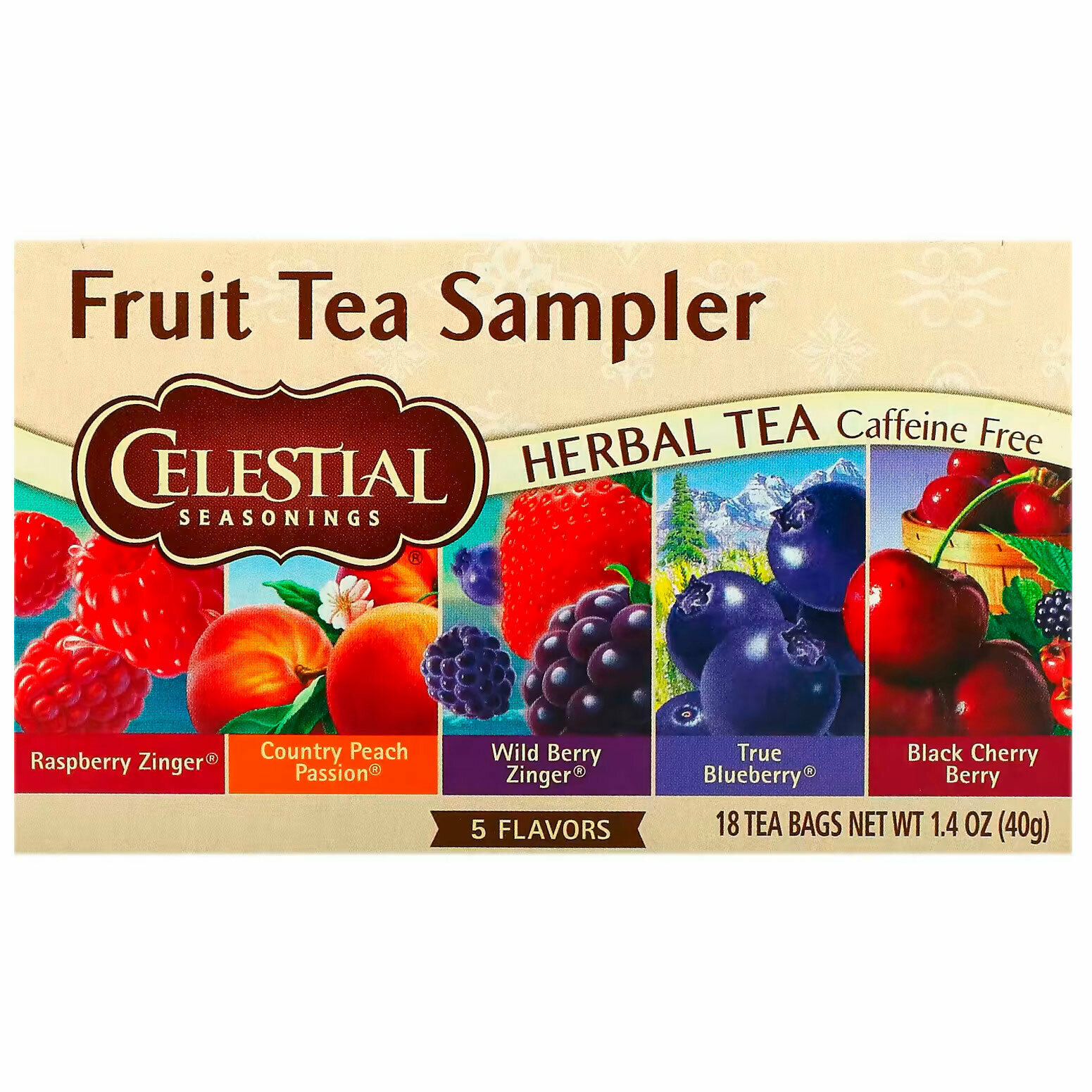 Чай в пакетиках Celestial Seasonings Фруктовое Ассорти без кофеина, 18 пакетиков