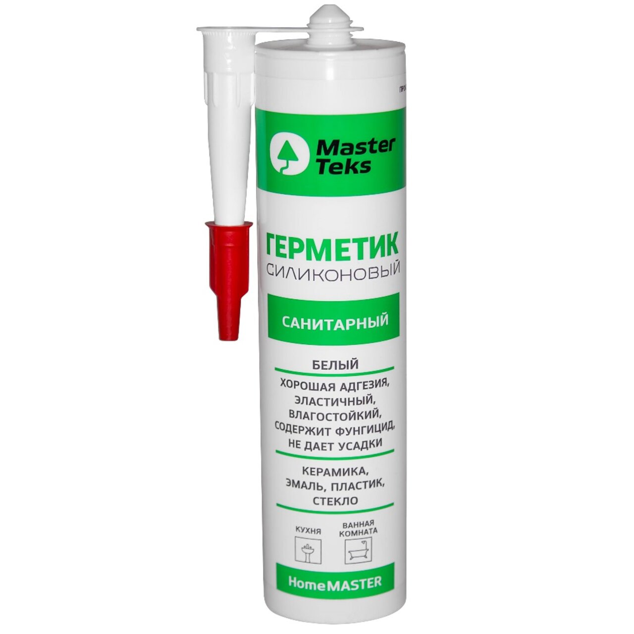 MasterTeks HM силиконовый санитарный герметик для ванной и кухни, водостойкий