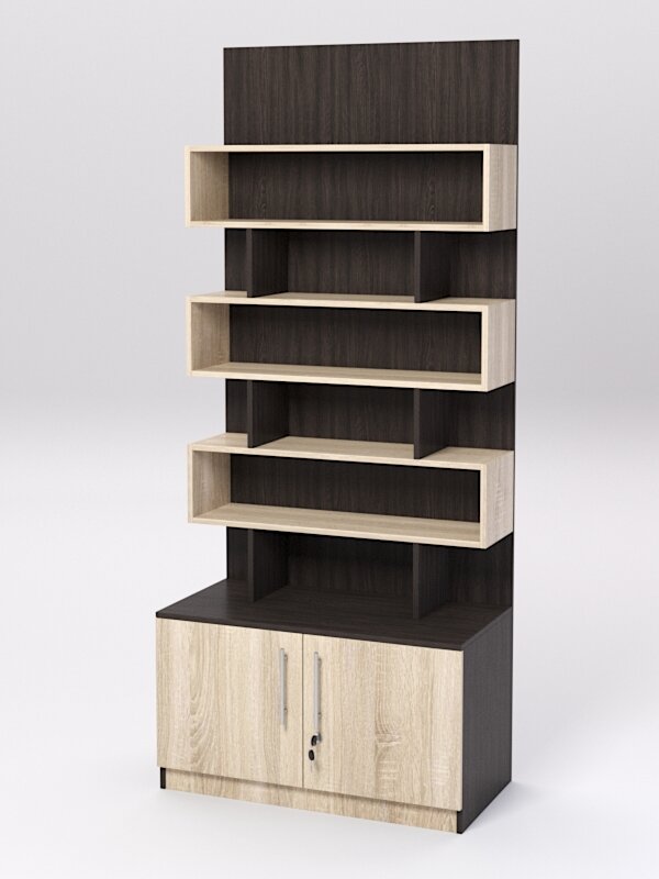 Стеллаж "каскад" №4 для обуви, Дуб Венге и Дуб Сонома. Производитель товара - компания Westcom.