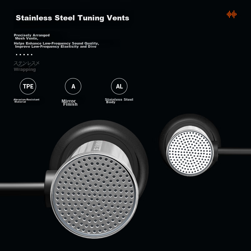 FINAL E3000C Dynamic In-Ear Headphones with Microphone And In-Line Control, HiFi Audiophile, Stainless Steel