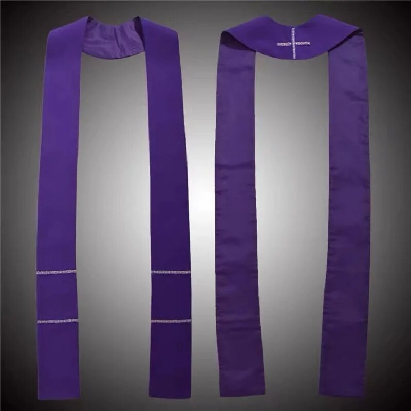 Полиэстерный палантин для священника Фиолетовый, Темно-синий