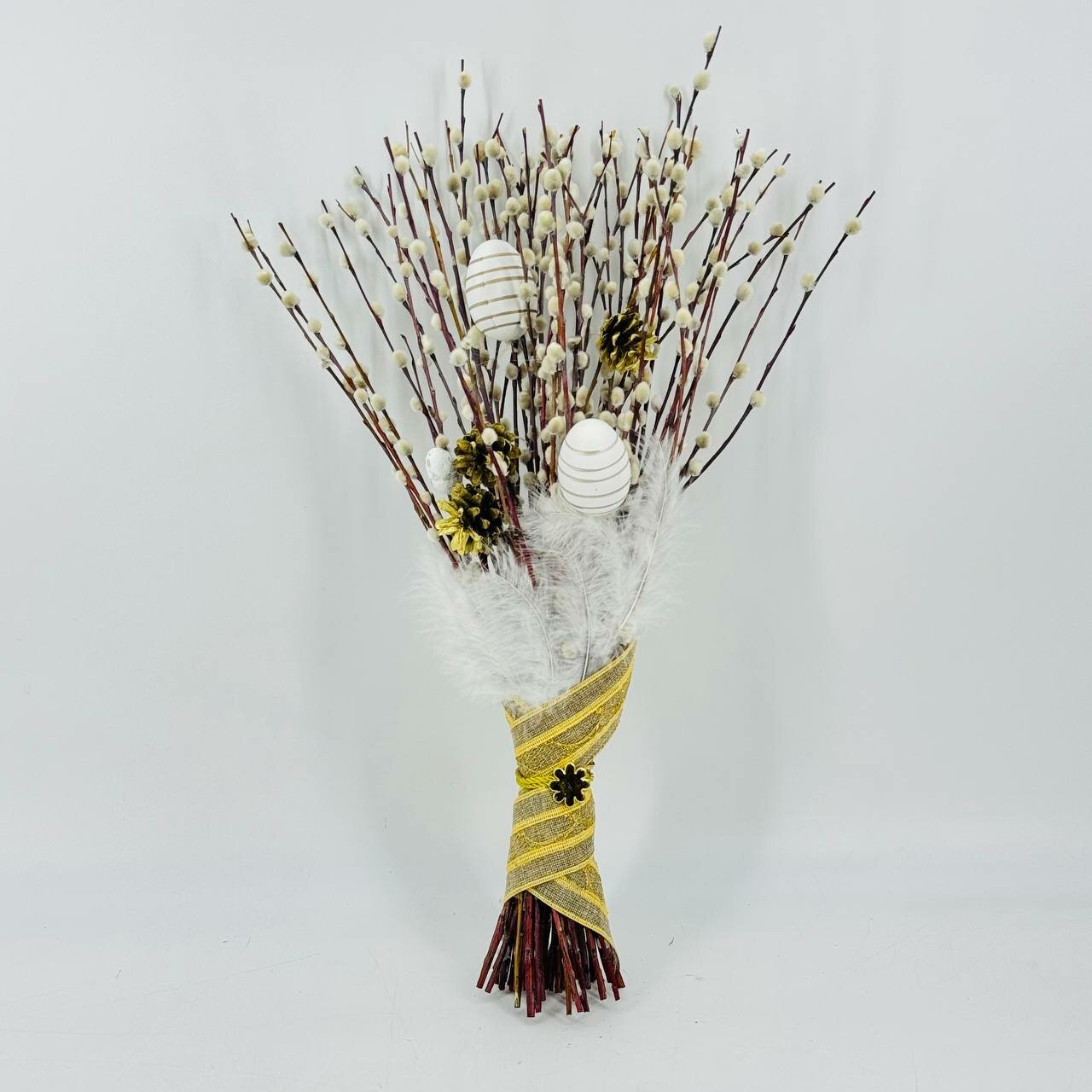 Пасхальный букет из натуральной вербы 51 ветка. Вербный букет. Верба живая красноталка