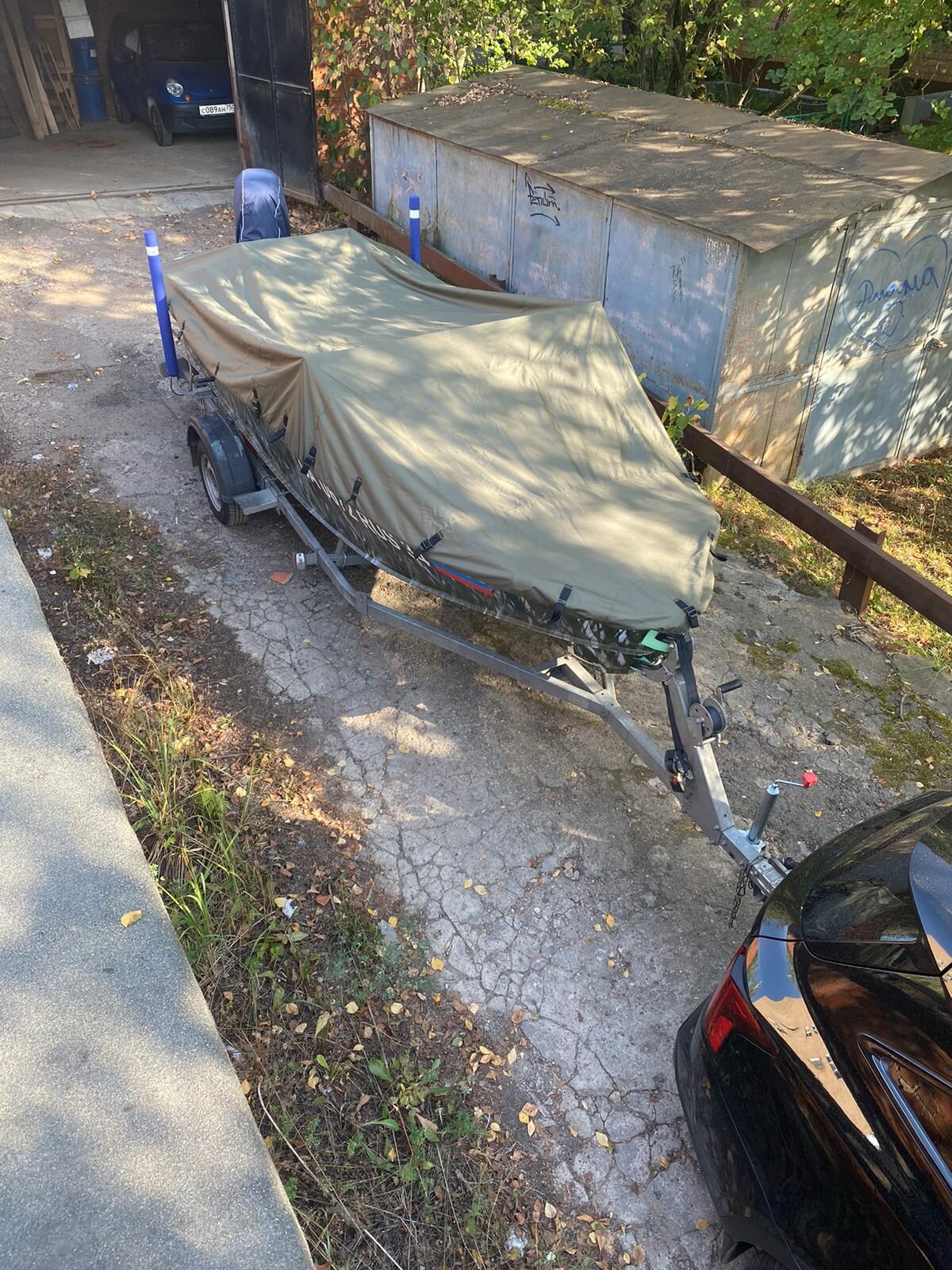 Тент на катер WINDBOAT 450 DCX серый Транспортировочный стояночный GLASH.