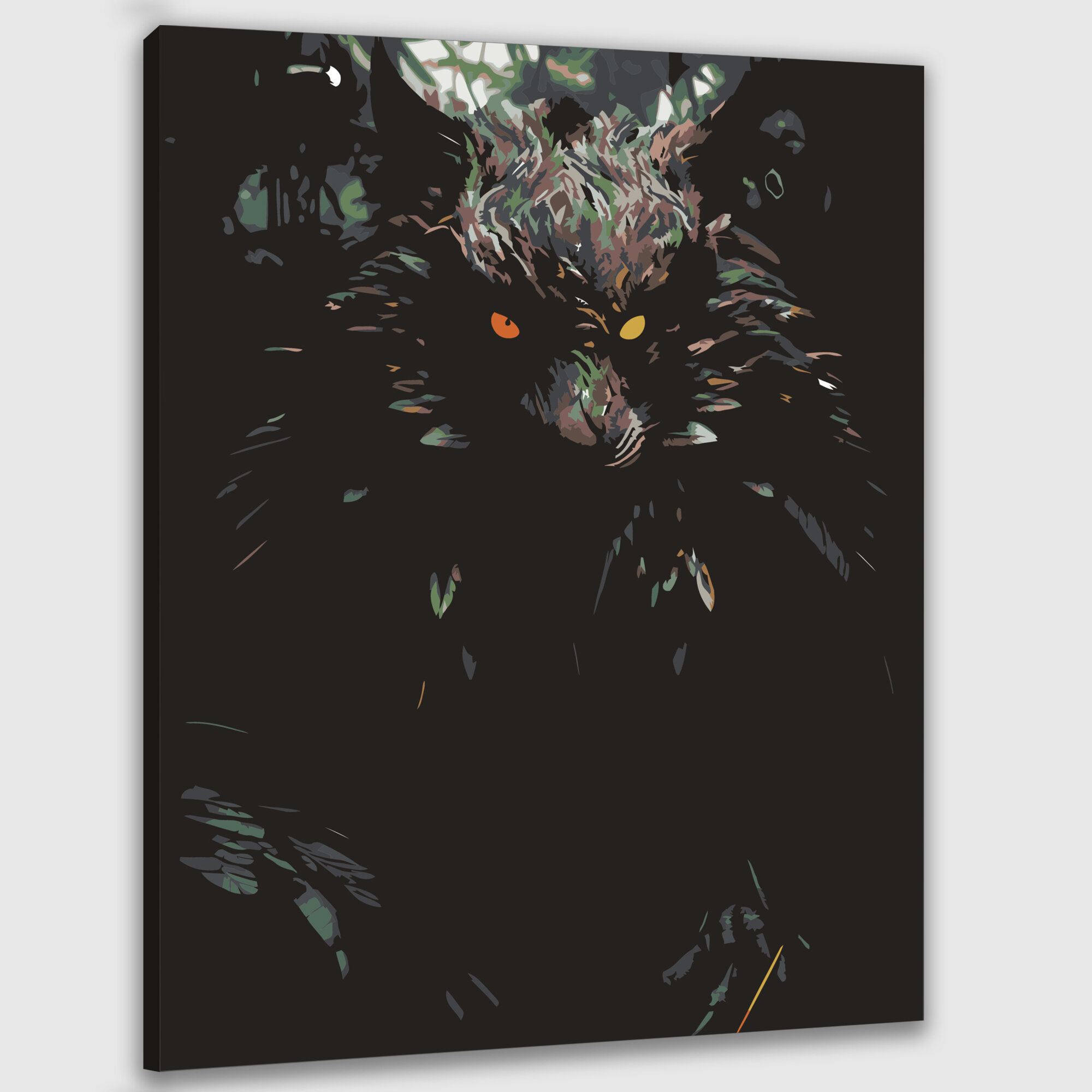 Картина по номерам 40x50 см, Призрак джунглей, мифическое существо, ягуар, орел, текстура меха, текстура перьев