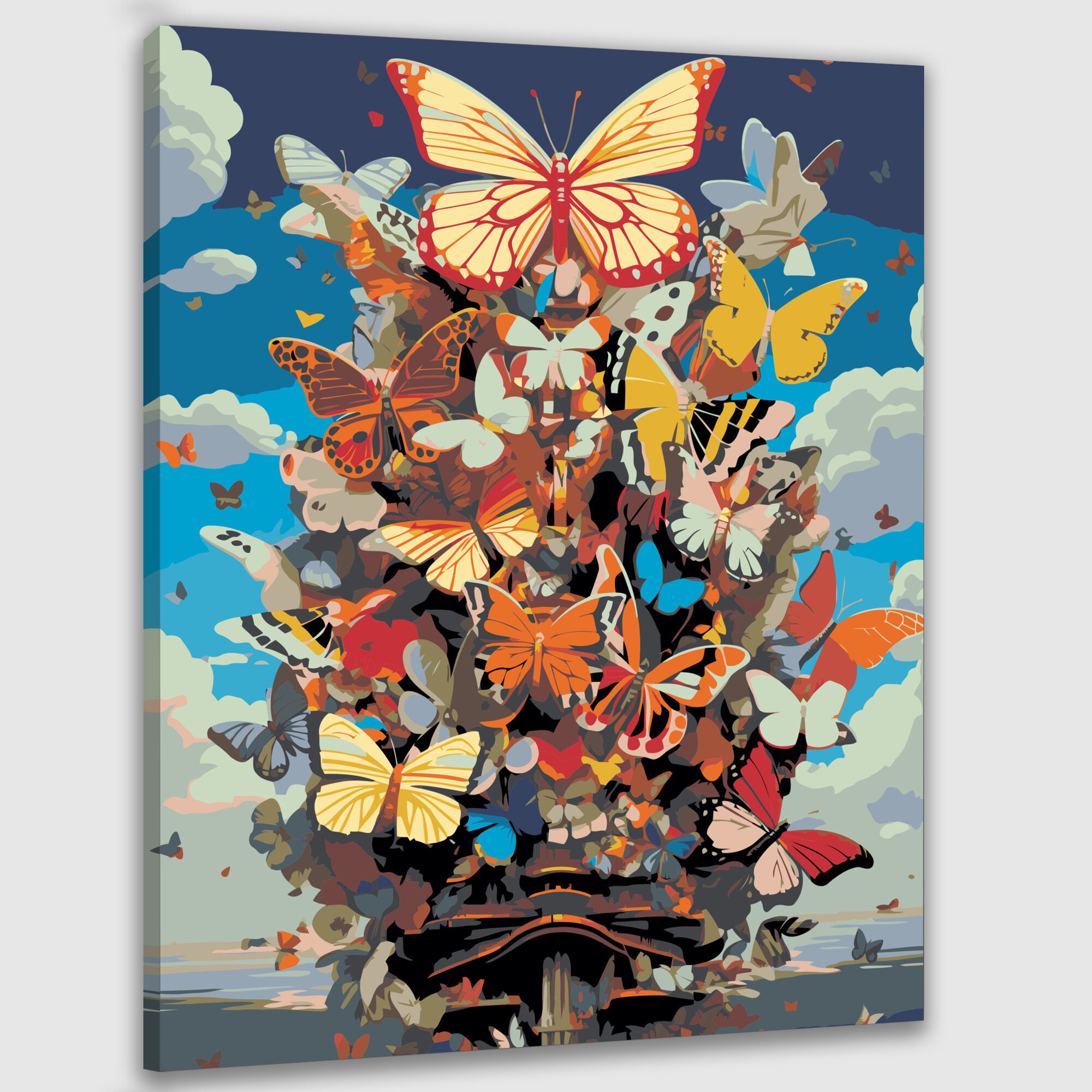 Картина по номерам 40x50 см, Коллекция бабочек