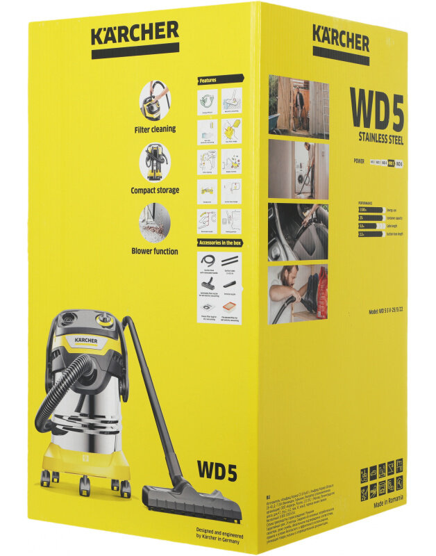 Строительный пылесос Karcher WD 5 S V-25/5/22 желтый (1.628-350.0)