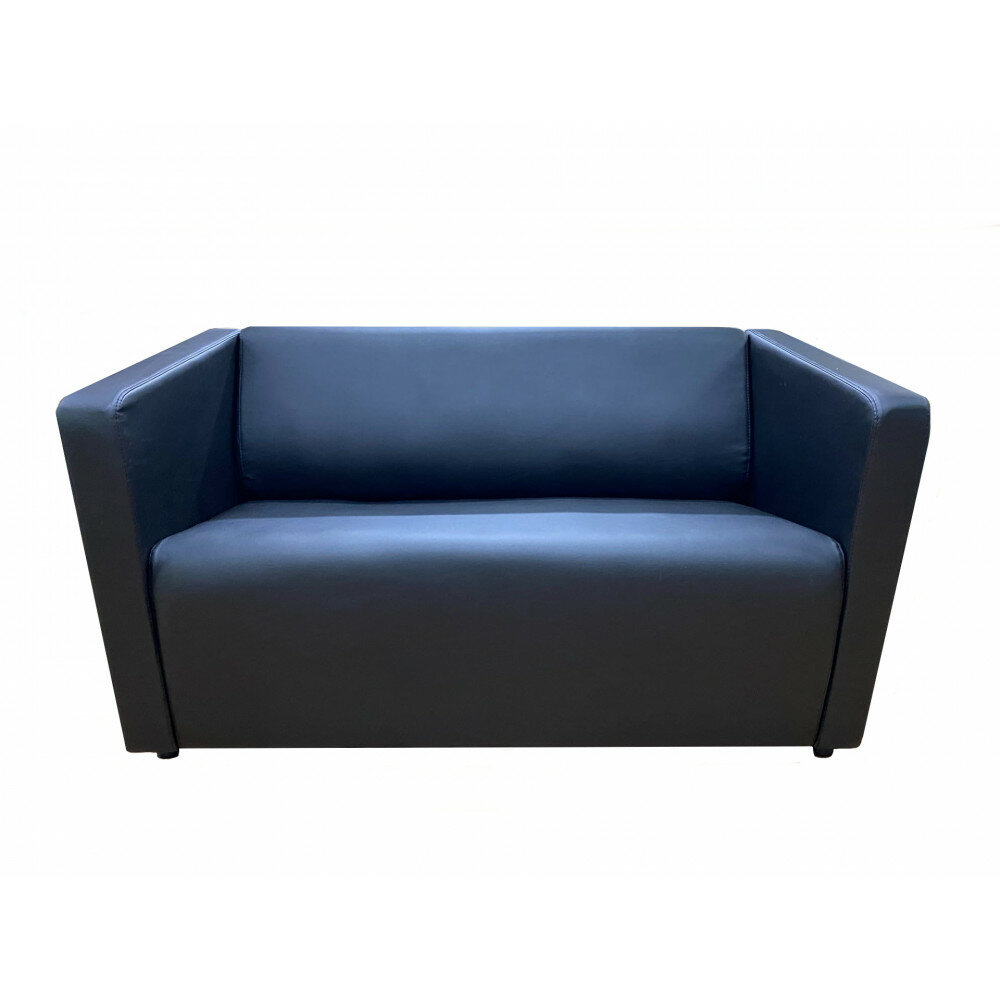 (ito-d2-bl) Диван офисный Итон Размер: 140 х 71 см, искусственная кожа цвет черный Ecotex 3001