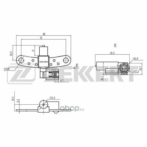 Датчик положения коленвала Renault Clio II III IV 98- Modus 11- Logan Express 07- Kangoo 98- T ZEKKERT SE4042