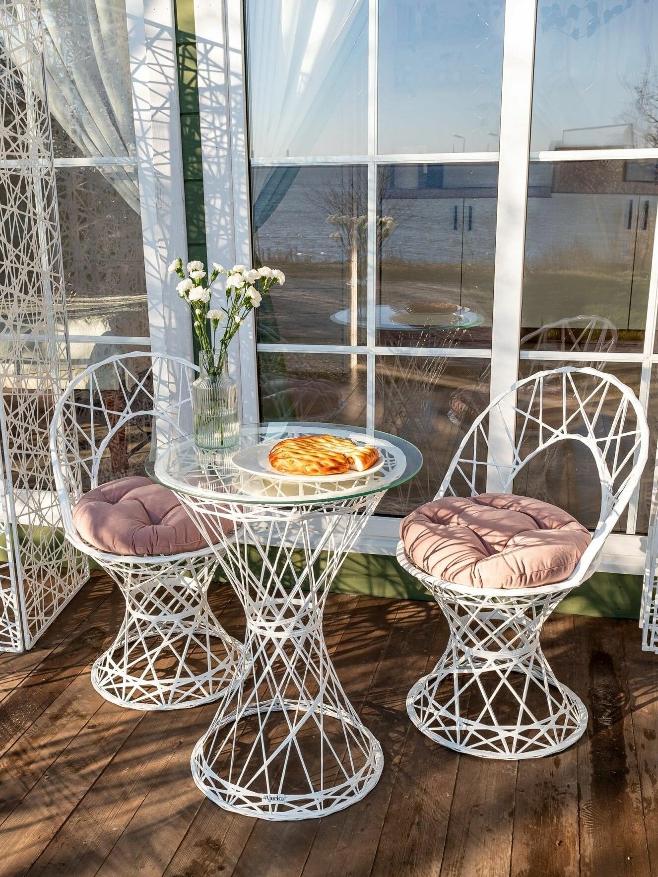 Комплект мебели белый из ротанга для дома и дачи, садовая мебель набор