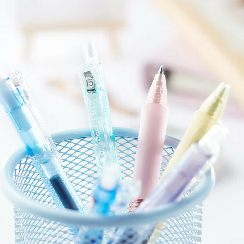Sakura Retractable Gel Pen 0.5mm, Black Ink with Pink Barrel, Energetic Fruit Series Signature Pen, Student Stationery, Macaron Colors Available in Five Options