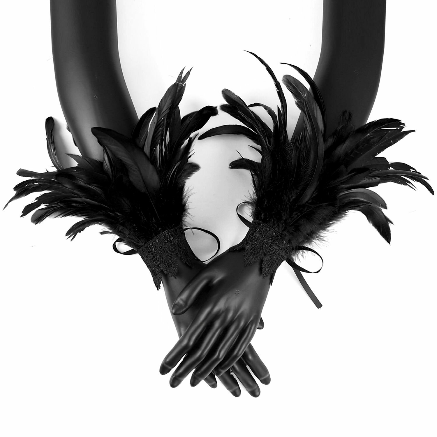 Женские митенки Танец на вечеринке с кружевными перьями