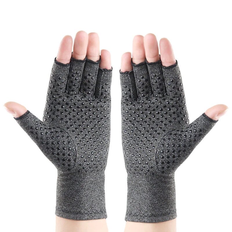 Новые компрессионные перчатки от артрита, поддержка запястья, облегчение боли в суставах, бандаж для рук, женский и мужской терапевтический браслет, компрессионные велосипедные перчатки Черный, S, Grey-B