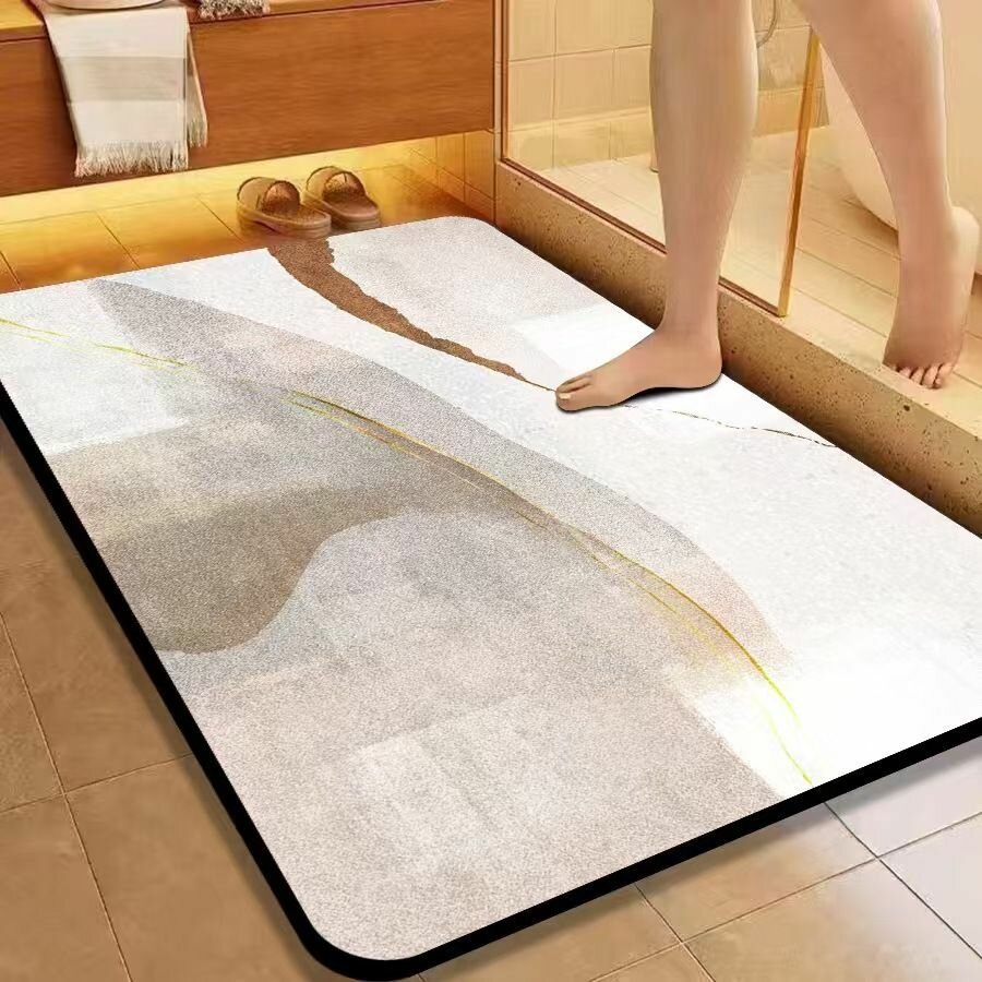 Коврик для ванной комнаты и туалета нескользящий влаговпитывающий, быстросохнущий, противоскользящий на пол, впитывающий
