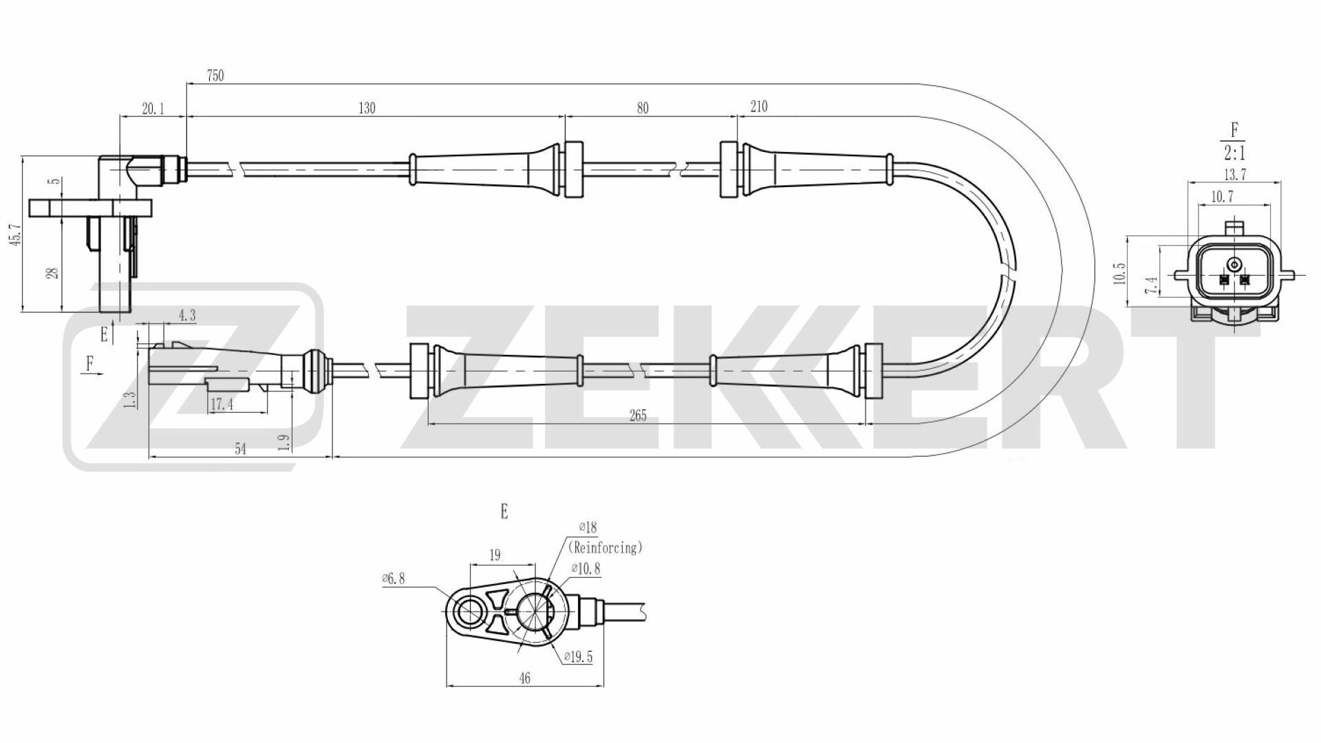 Датчик ABS задн./передн. Renault Duster I, II 11-, Arkana 19-, Dacia Duster I, II 10-