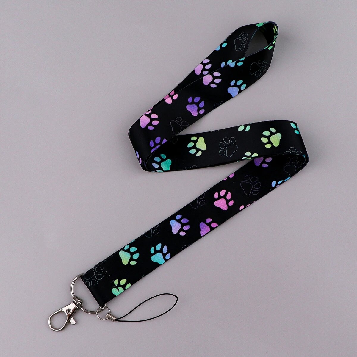 Ремешок на шею в виде кошачьей лапы, черный ремешок, брелок для ключей, держатели для кредитных карт, брелок для ключей, подвесная веревка «сделай сам», аксессуары для телефонов