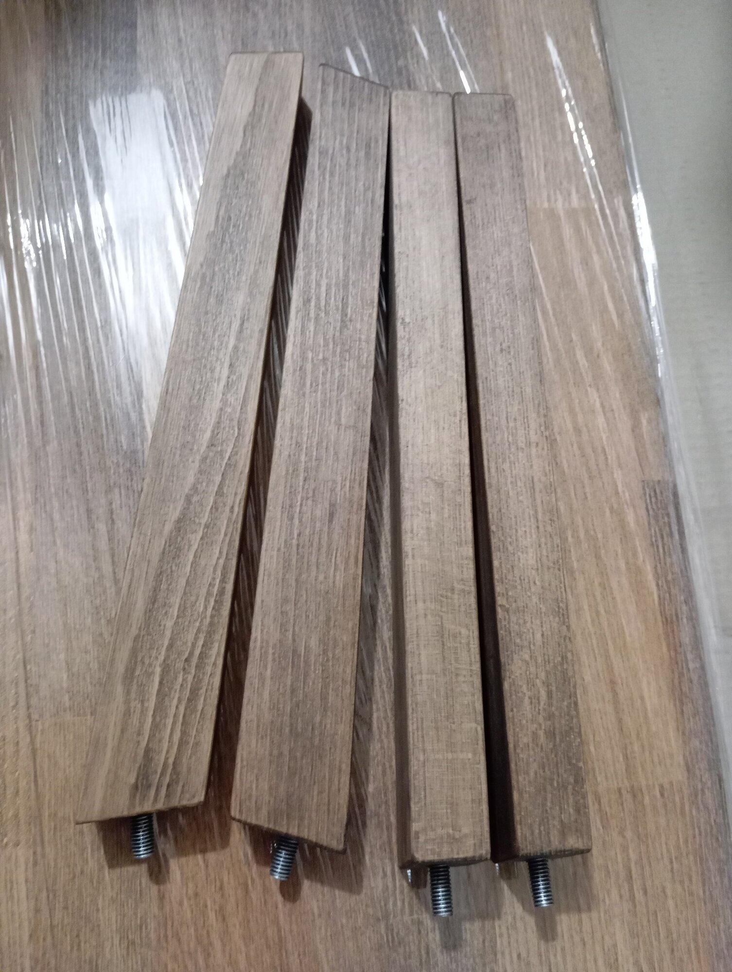 Ножки мебельные, для столиков, из массива дерева, 4 ножки, 30х2,5х4 см, цвет темный бук