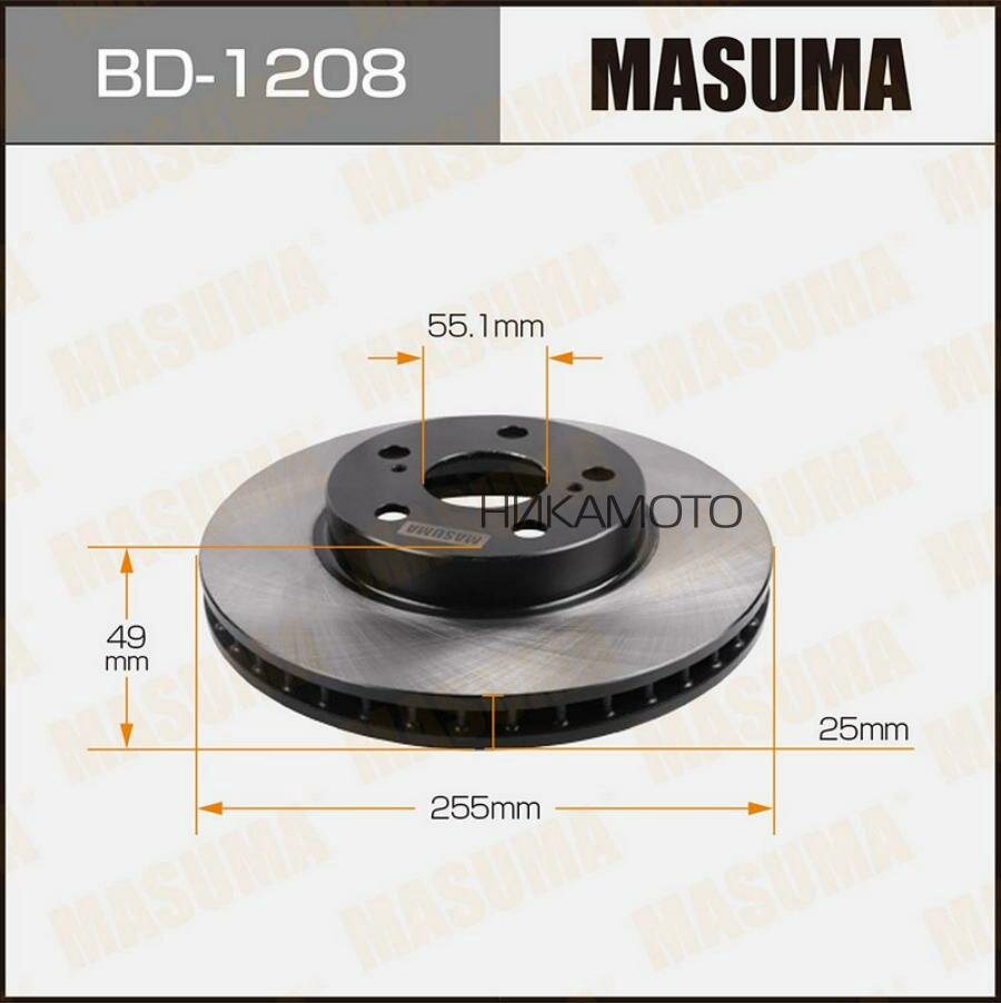 MASUMA BD1208 Диск тормозной TOYOTA CALDINA перед. (мин. 2 шт.)