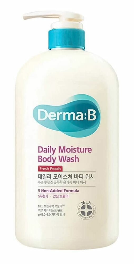 Ламеллярный гель для душа Derma: B Daily Moisture Body Wash Fresh Peach с ароматом персика, 1000 мл