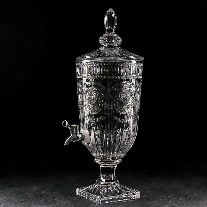 Диспенсер для напитков , стакан с краном, 3 литра, прозрачный