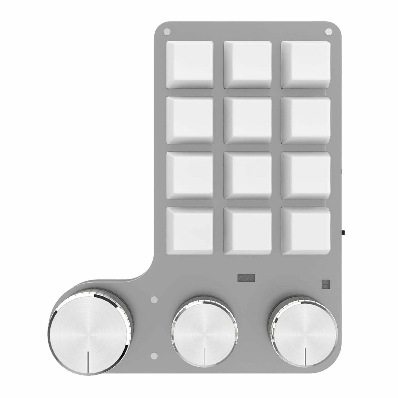 Игровая 12-кнопочная клавиатура + 3 ручки, USB/BT, красные переключатели, макро-ярлыки ПК.