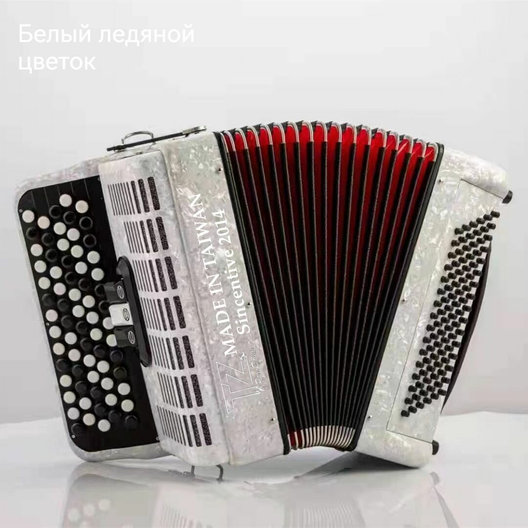 60 Басовых баянов-аккордеон-белый (баян с легким корпусом)3 устройство для изменения голоса