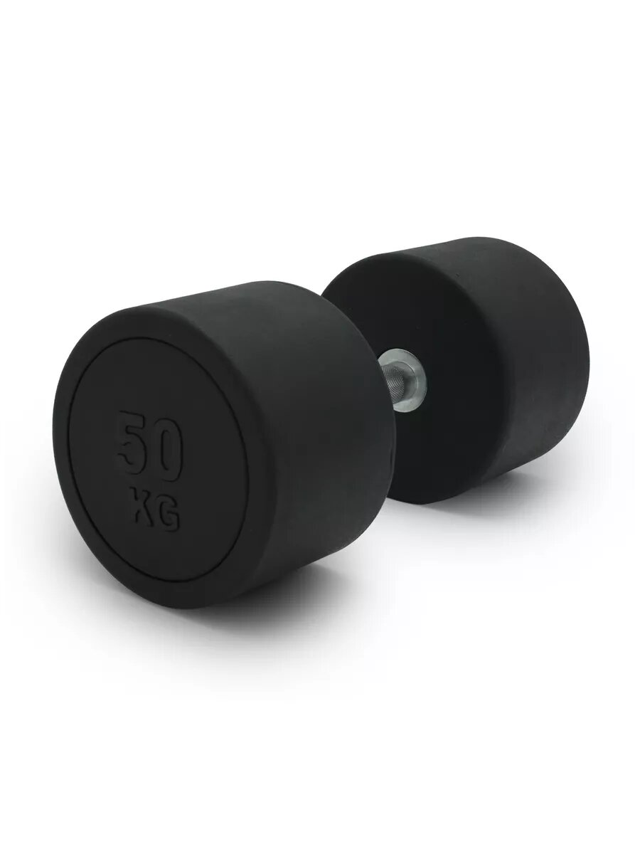 Гантель UNIX Fit про круглая, обрезиненная, металлическая, спортивная гантель, неразборная, 50 кг, 1 шт.